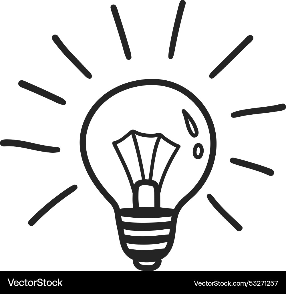 Line art of light bulb Royalty Free Vector Image