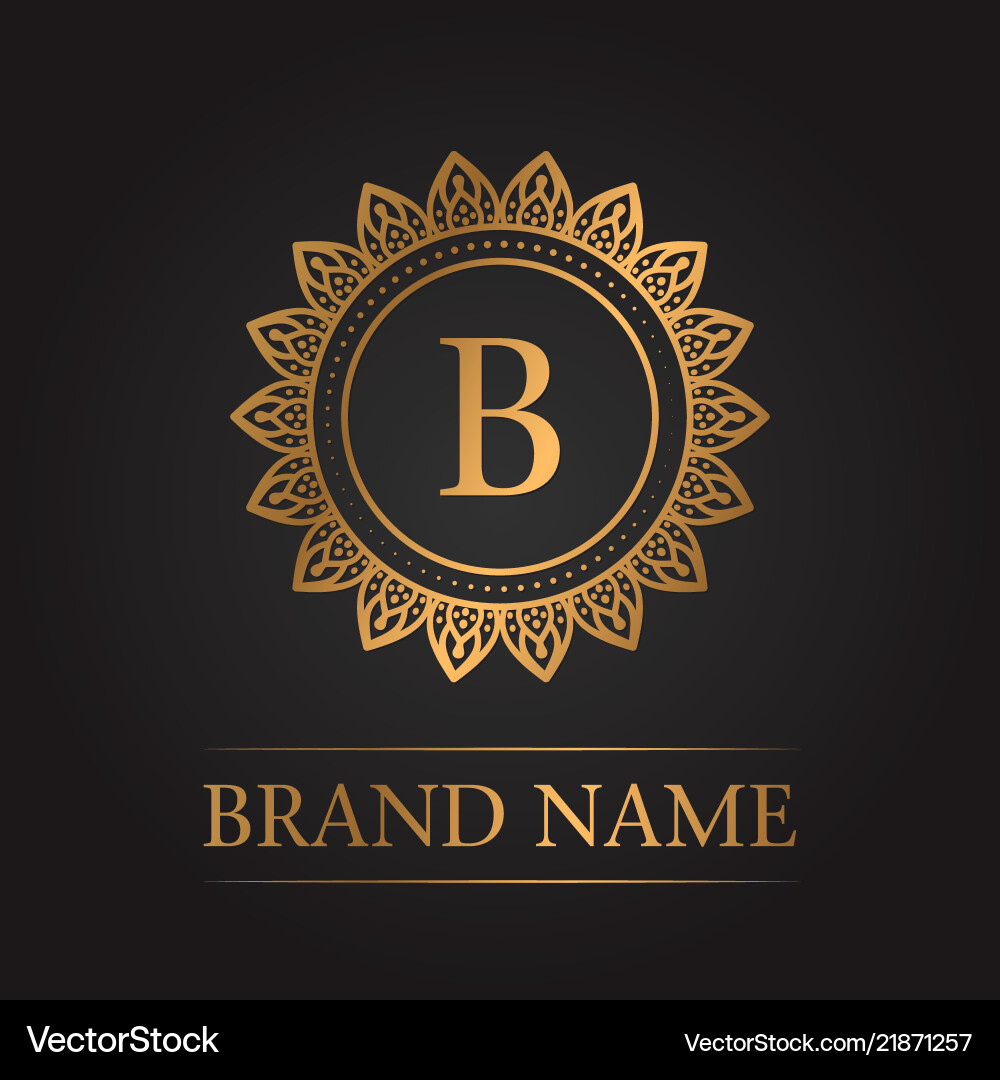 Luxury gold template monogram Royalty Free Vector Image