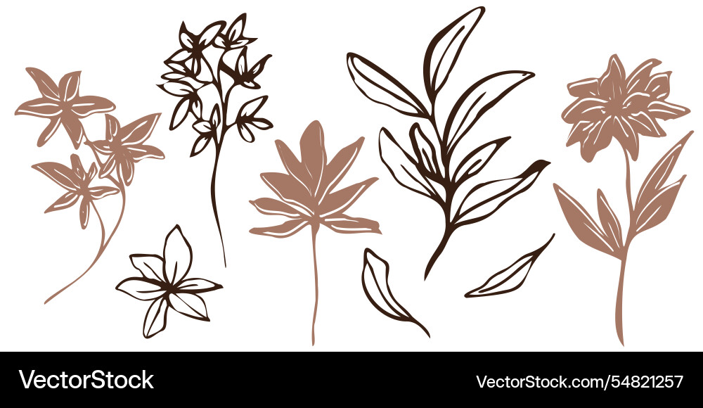 Minimalistic botanical hand Royalty Free Vector Image