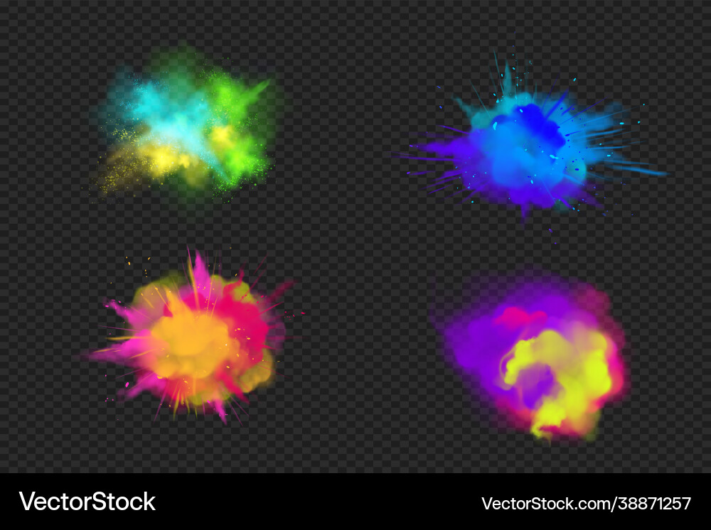 Powder holi paints colorful 10 Royalty Free Vector Image