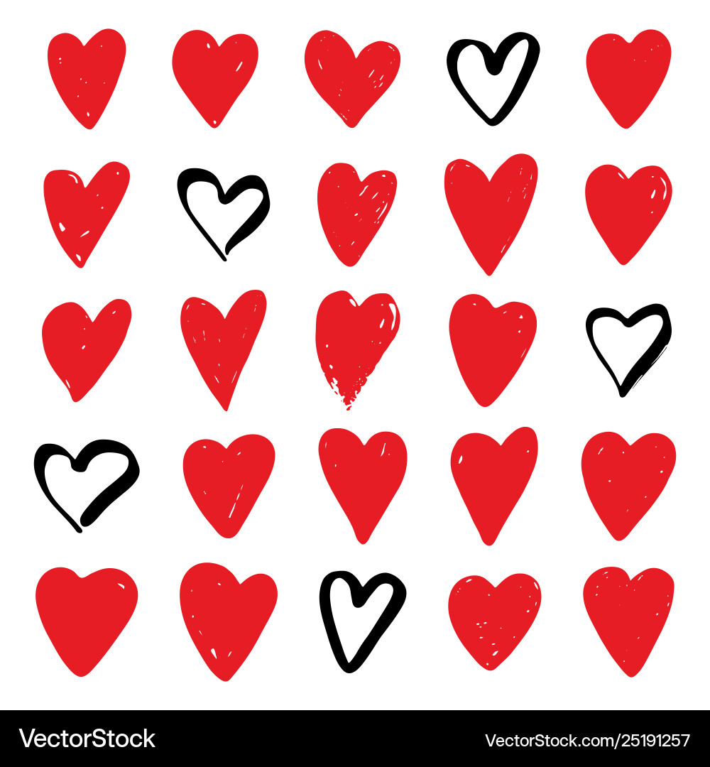 Red hearts set Royalty Free Vector Image - VectorStock