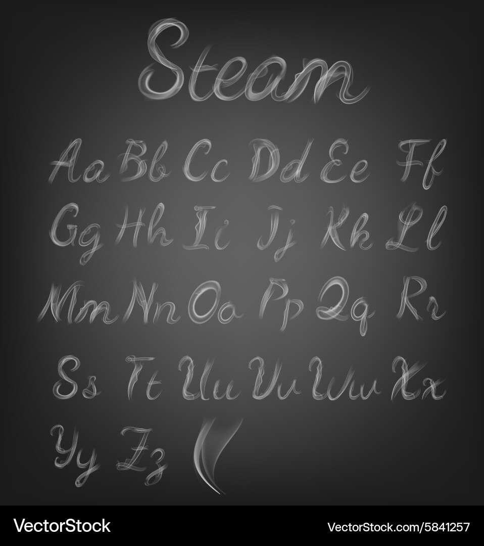 Steam alphabet Royalty Free Vector Image - VectorStock