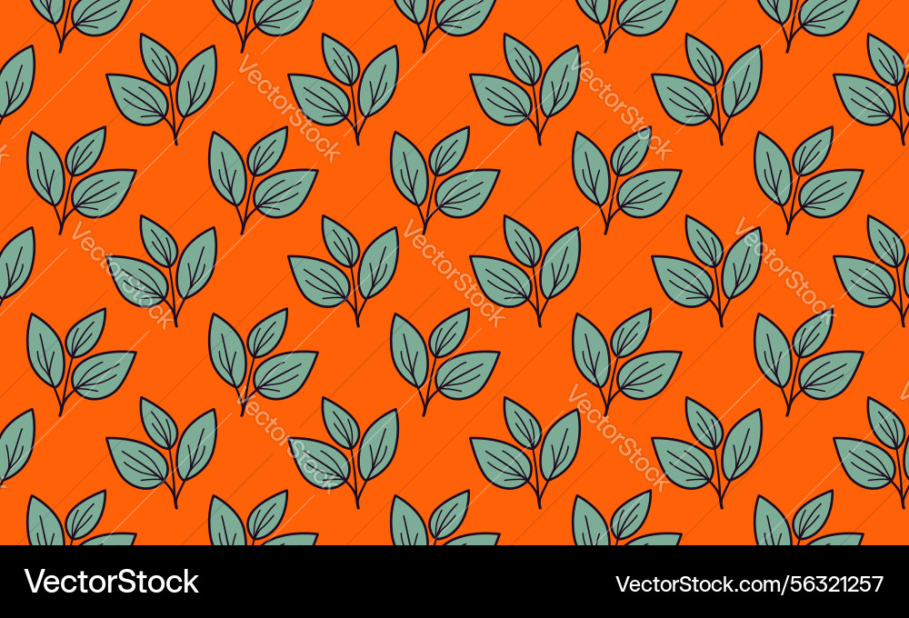 Teal Leaf Pattern Royalty Free Vector Image - VectorStock