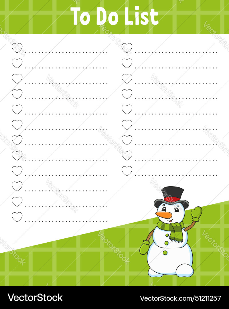 To do list printable template handwriting paper Vector Image