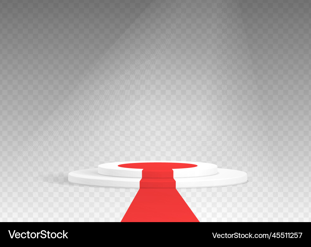 Winners podium with red carpet stage for awards Vector Image