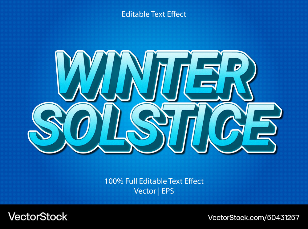 Winter solstice editable text effect comic style Vector Image