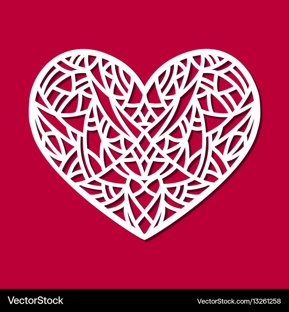 Abstract Heart Cutout Pattern Royalty Free Vector Image