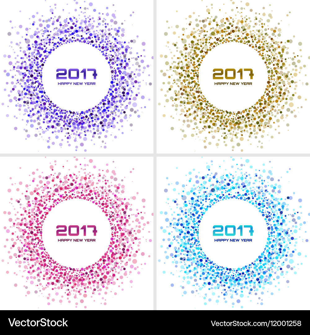 Bright colorful new year circle frames backgrounds