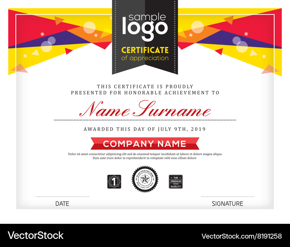 Certificate abstract graphic frame template Vector Image