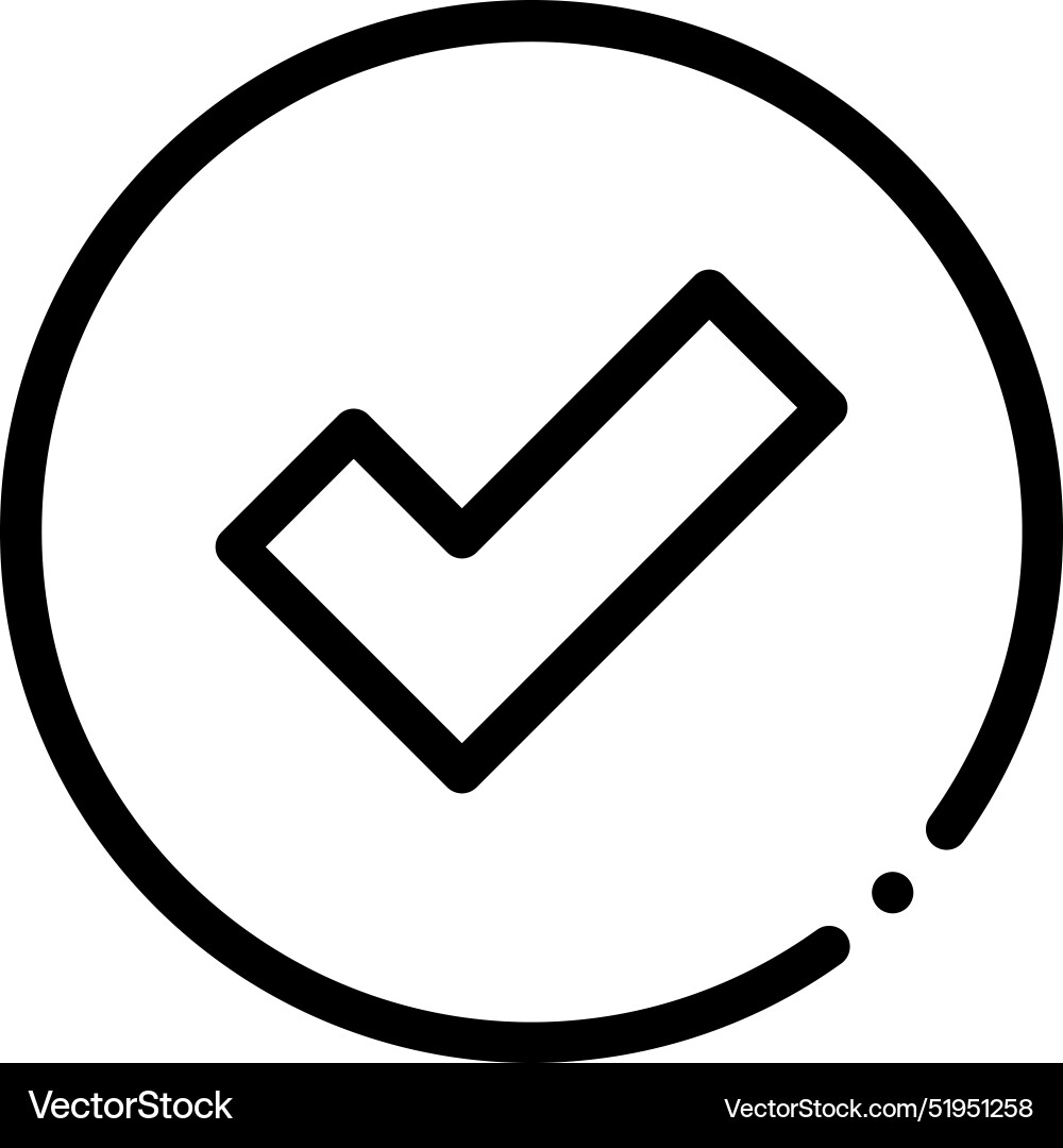 Check mark icon thin linear style design isolated Vector Image