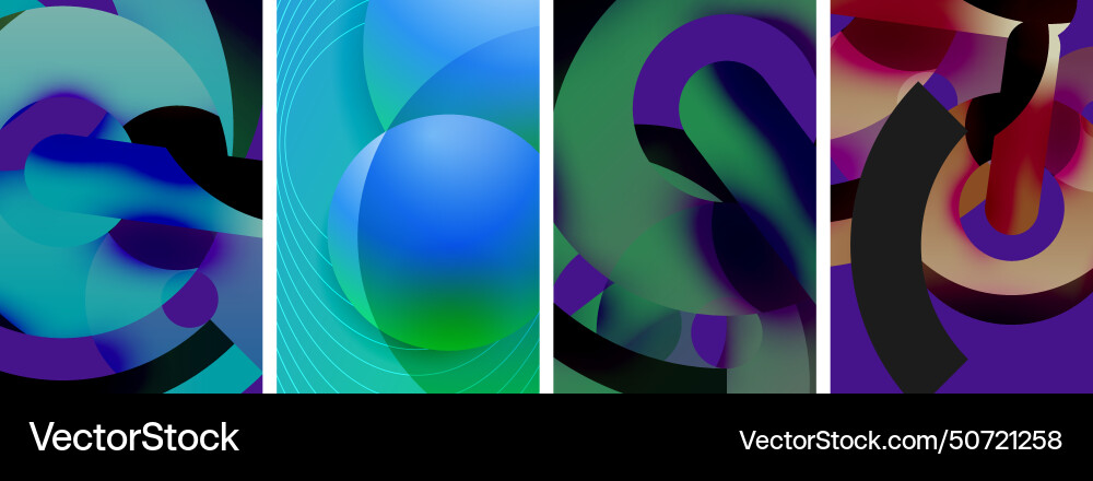 Circle geometric abstract posters Royalty Free Vector Image