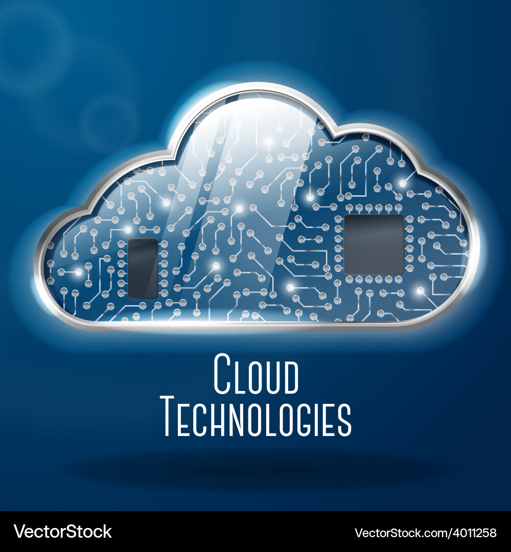 Cloud Computing-Technologiekonzept Lizenzfreies Vektorbild