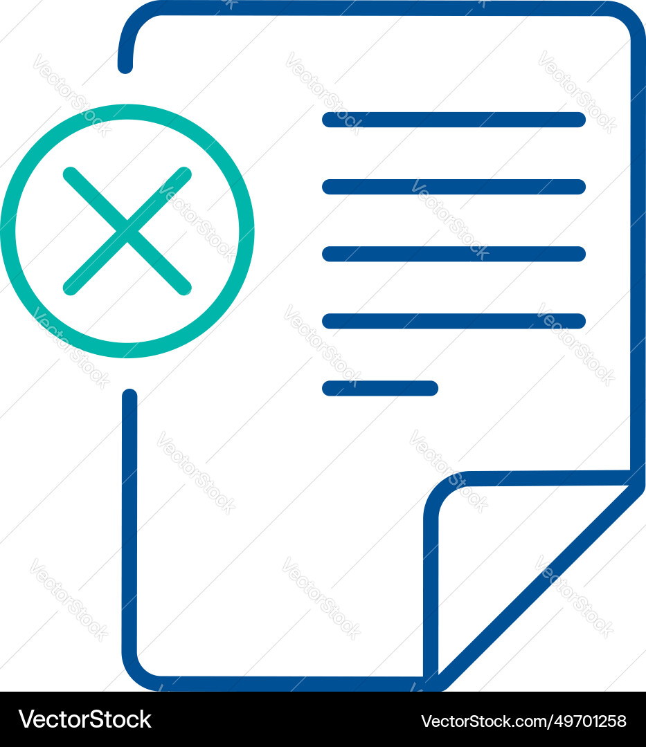 Crossed out symbol business process stroke icon Vector Image