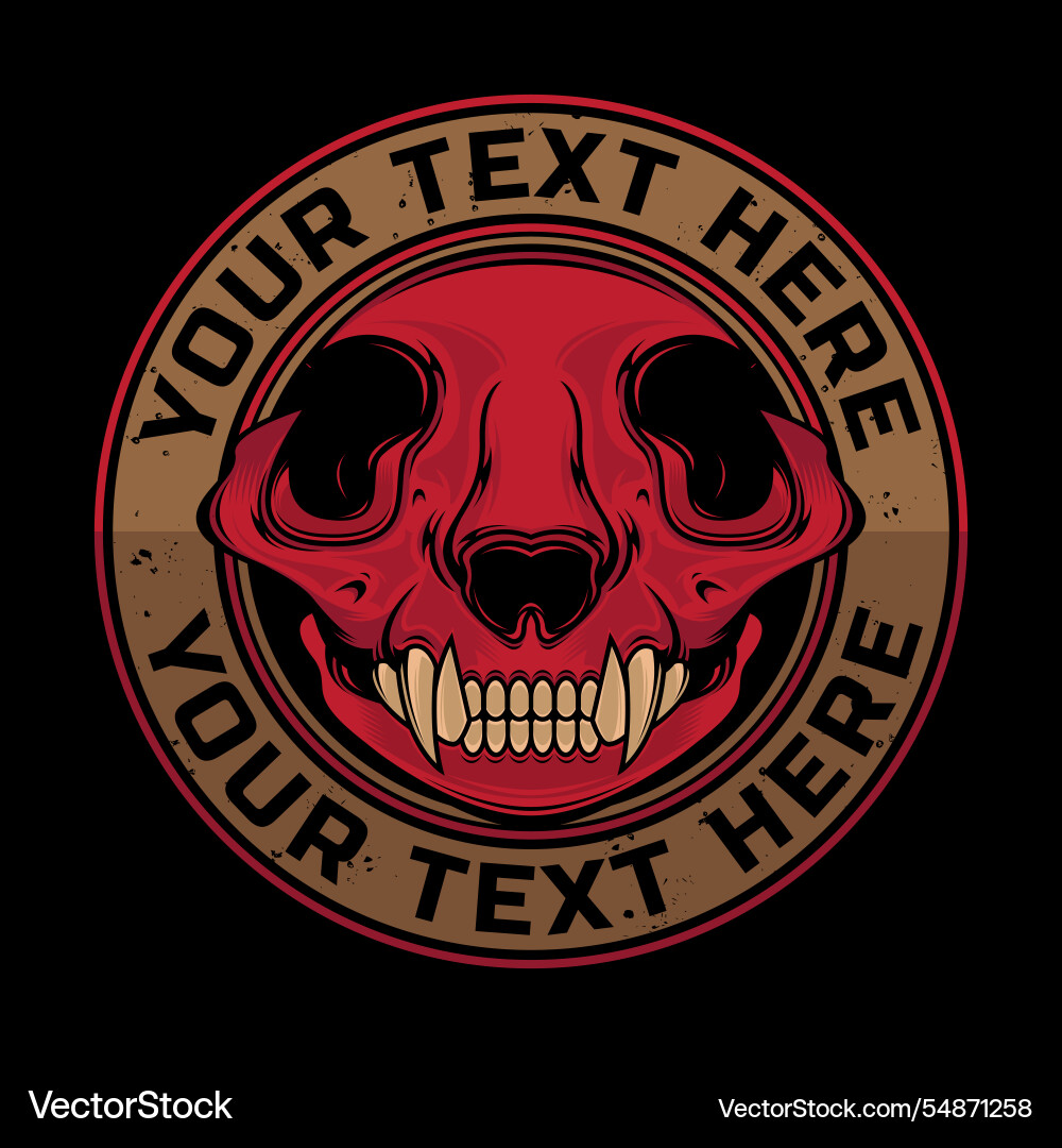 Dirty cat skull logo Royalty Free Vector Image