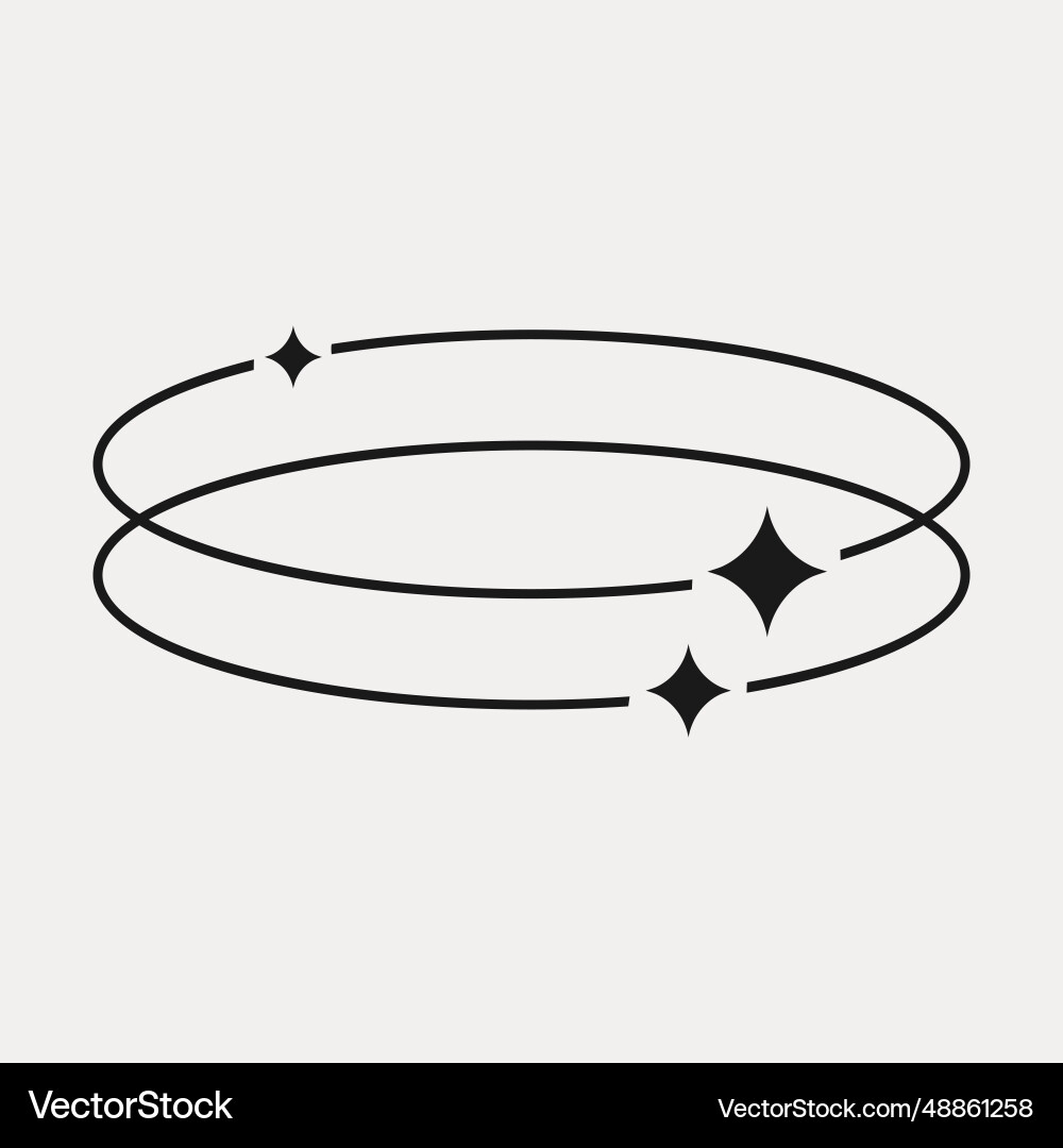 Elliptical ellipse stylized stars orbit Royalty Free Vector