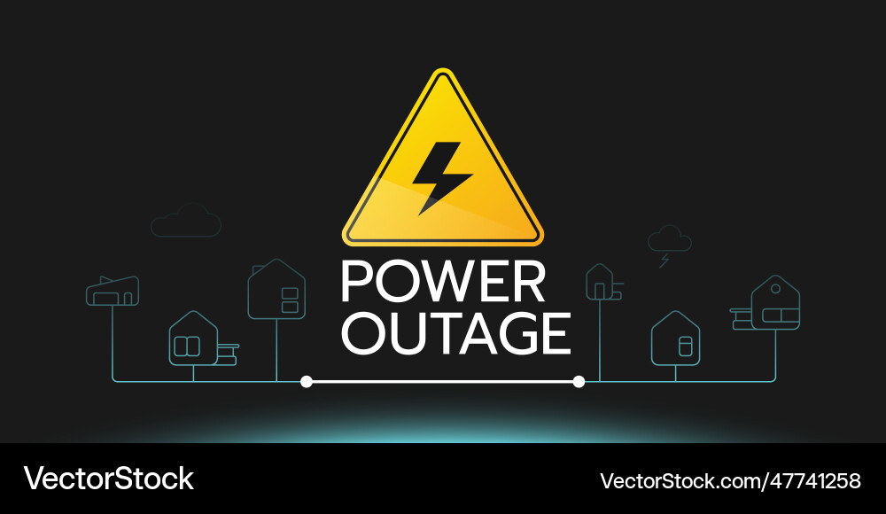 Power Outage Warning Banner Royalty Free Vector Image