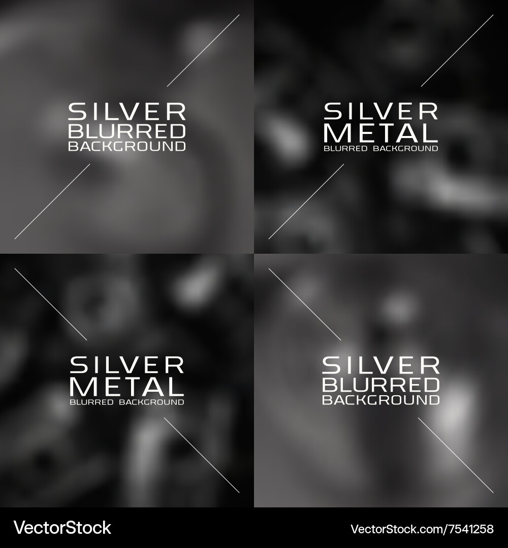 Set of dark grey blurred backgrounds Royalty Free Vector