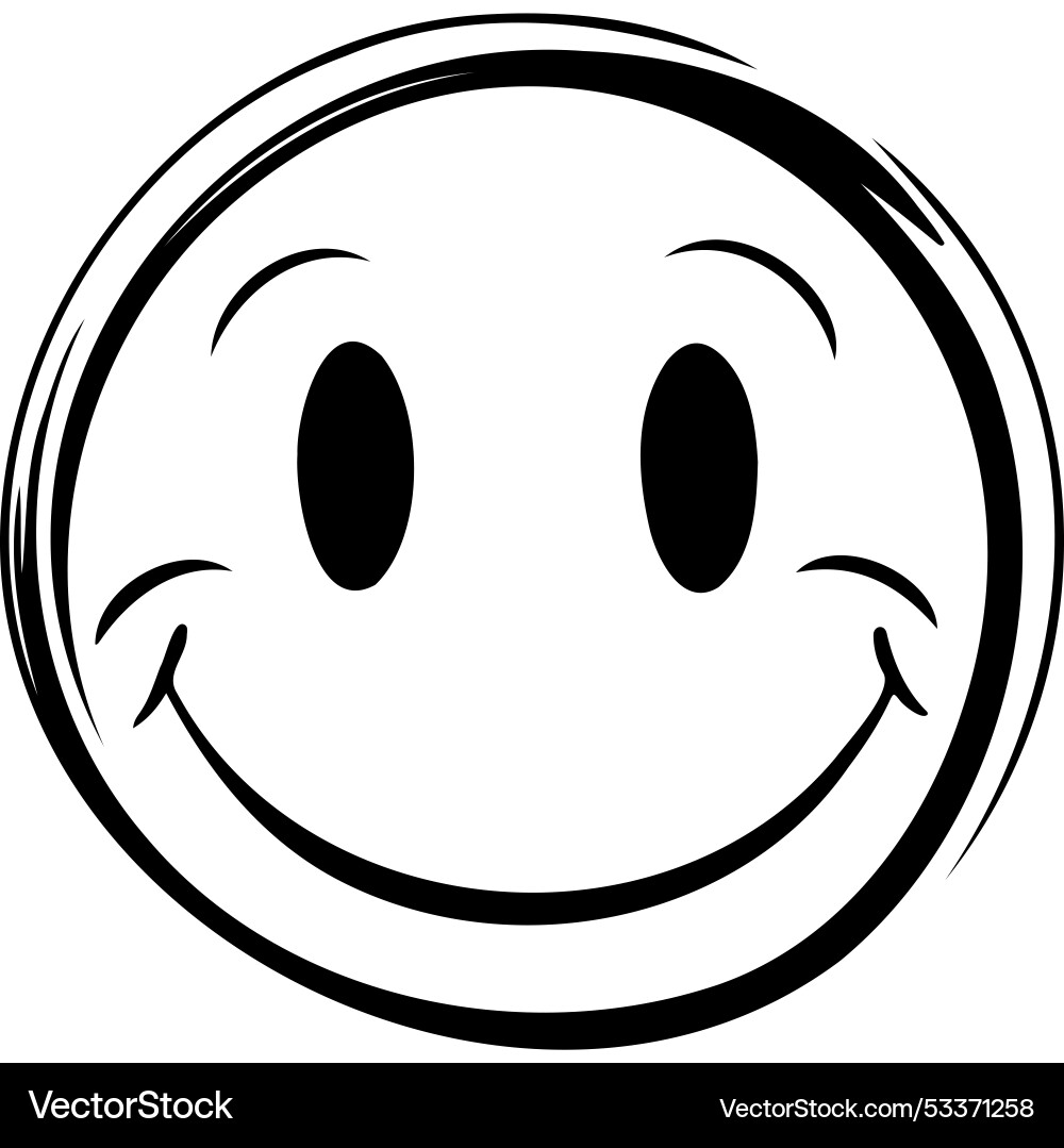 Smiley face drawing realistic hand drawing line Vector Image
