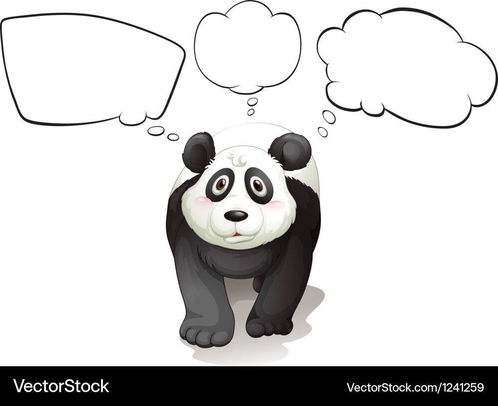 A thinking panda Royalty Free Vector Image - VectorStock