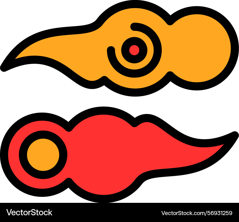 Auspicious cloud line filled style icon design Vector Image