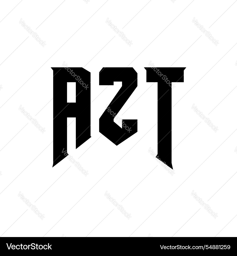 Azt letter logo design for technology company Vector Image