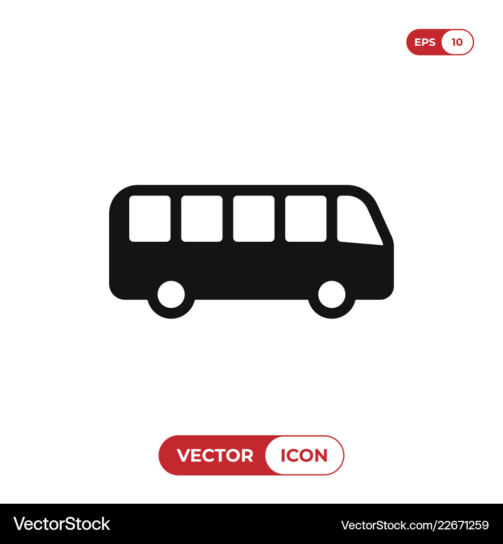 Bus-Ikone Autobus-Transport Symbol Lizenzfreies Vektorbild