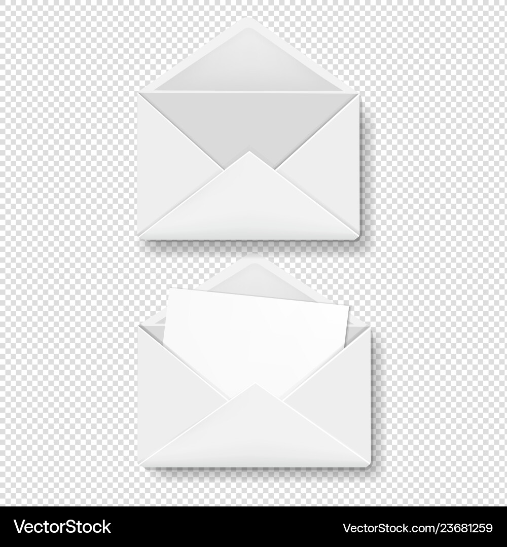 Envelope collection transparent background Vector Image