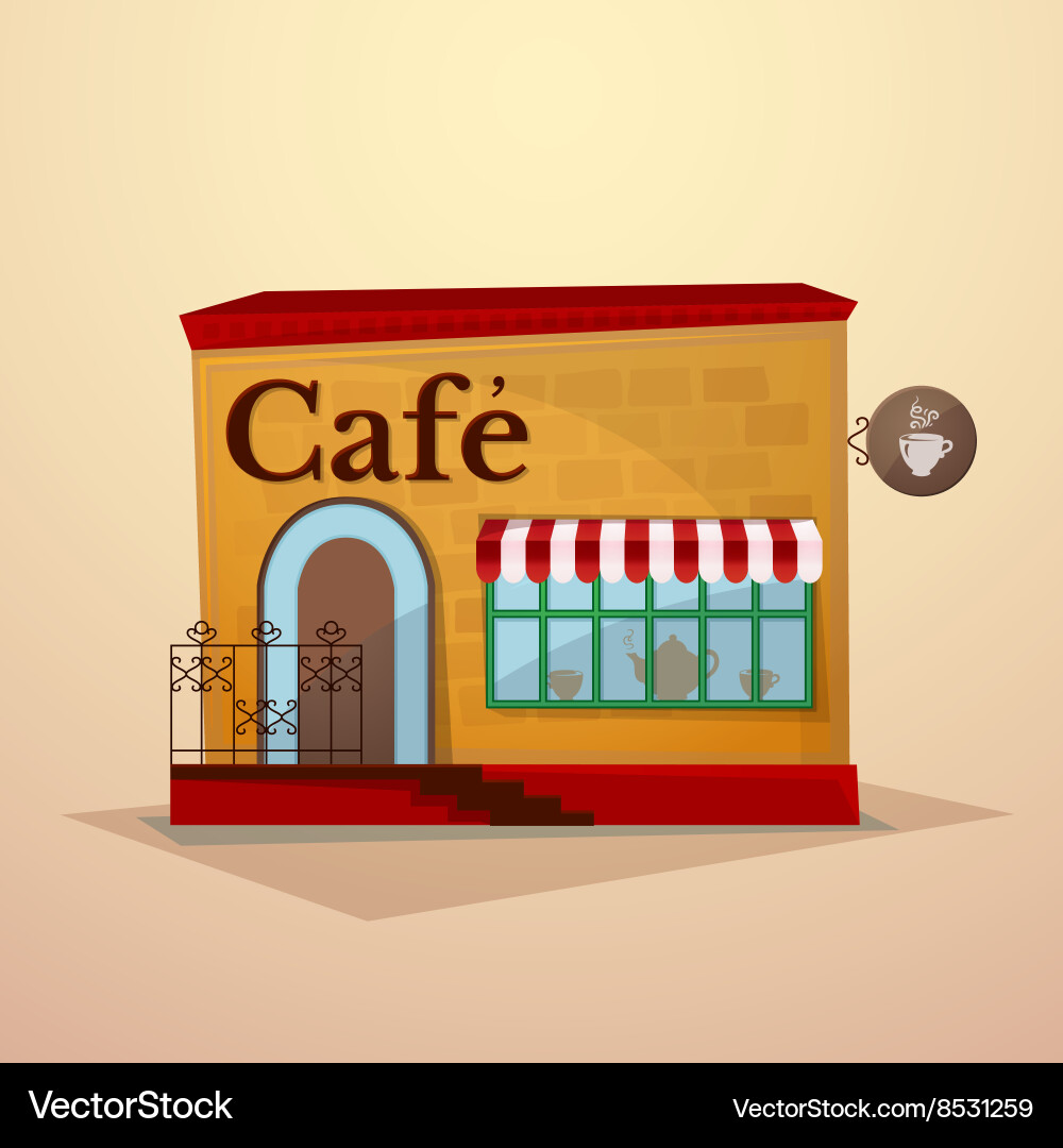 Facade cafe Royalty Free Vector Image - VectorStock
