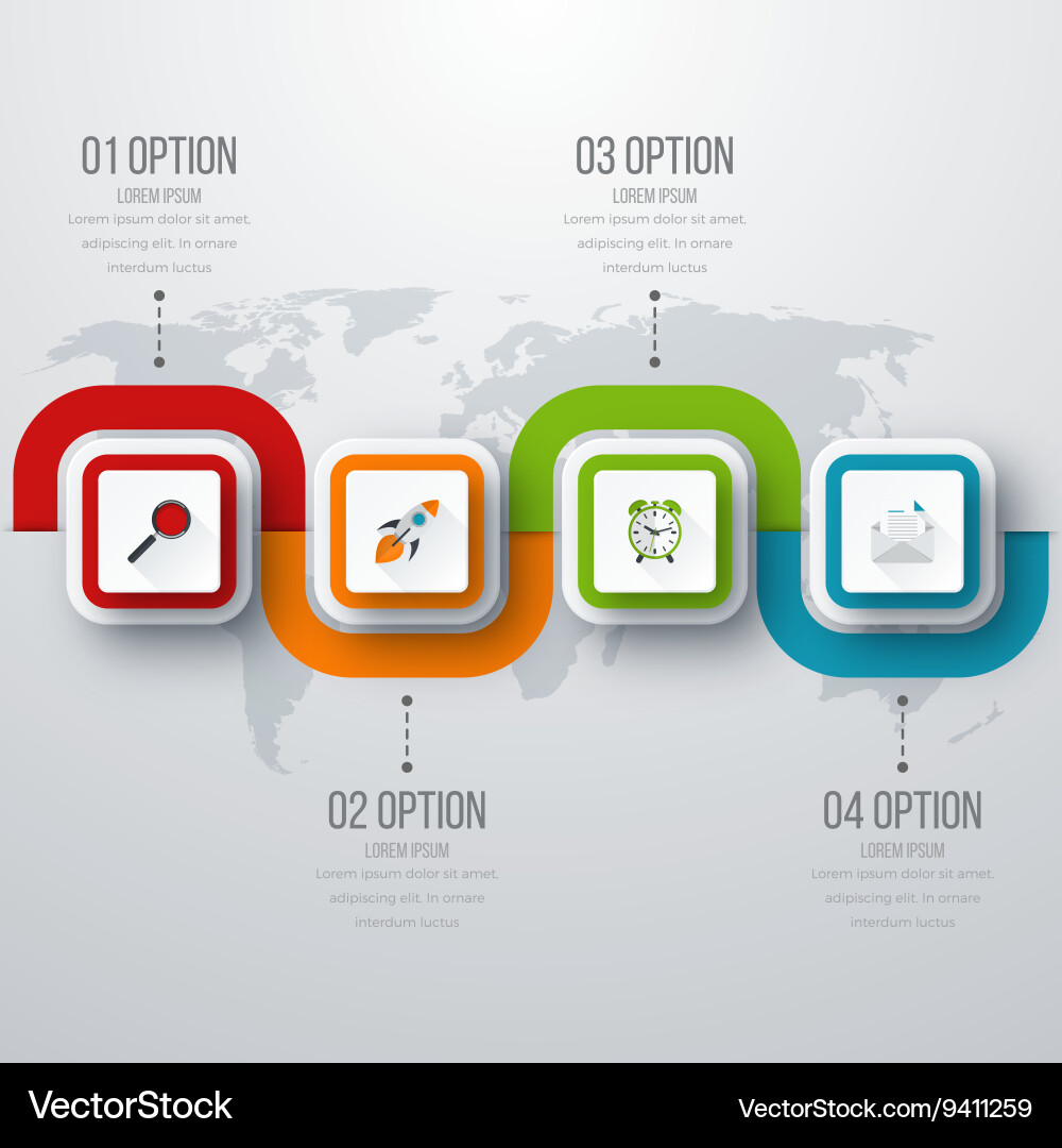 Four square infographics Royalty Free Vector Image