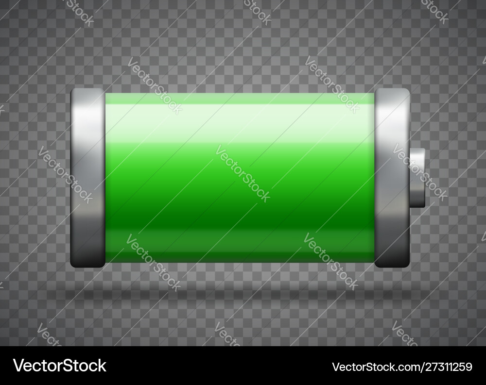 Full battery charge status template Royalty Free Vector
