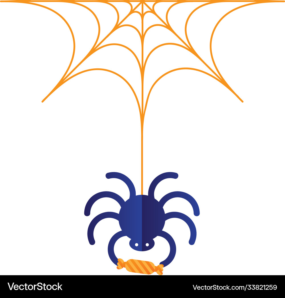 Halloween spider with candy design Royalty Free Vector Image
