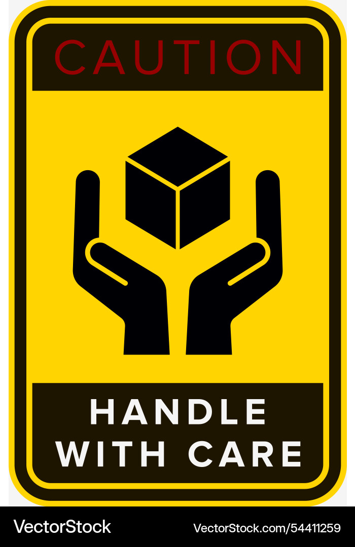 Handle with care fragile item protection Vector Image