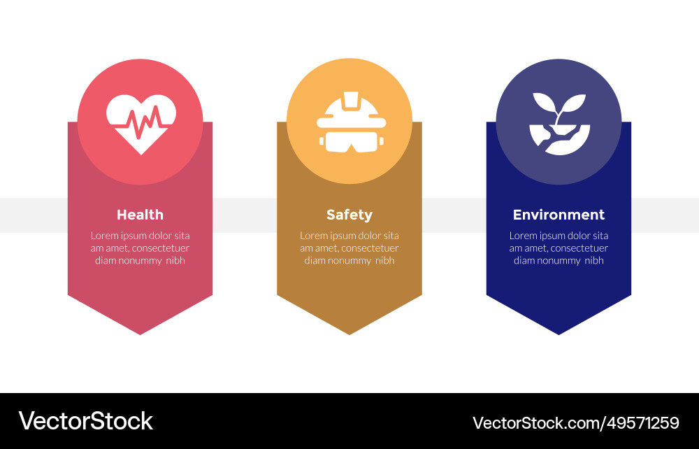 HSE Safety Environments - Step Infographics Vector Image