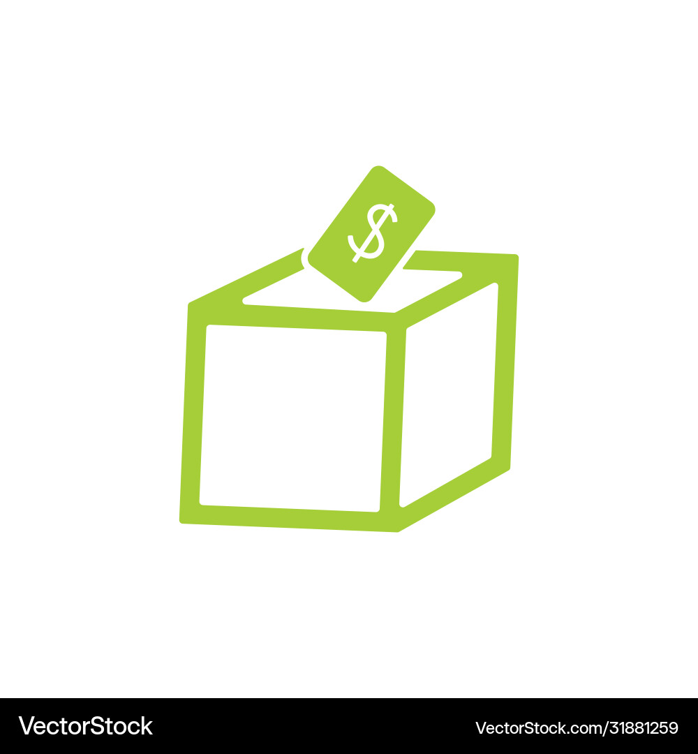 Money insert box symbol decoration Royalty Free Vector Image