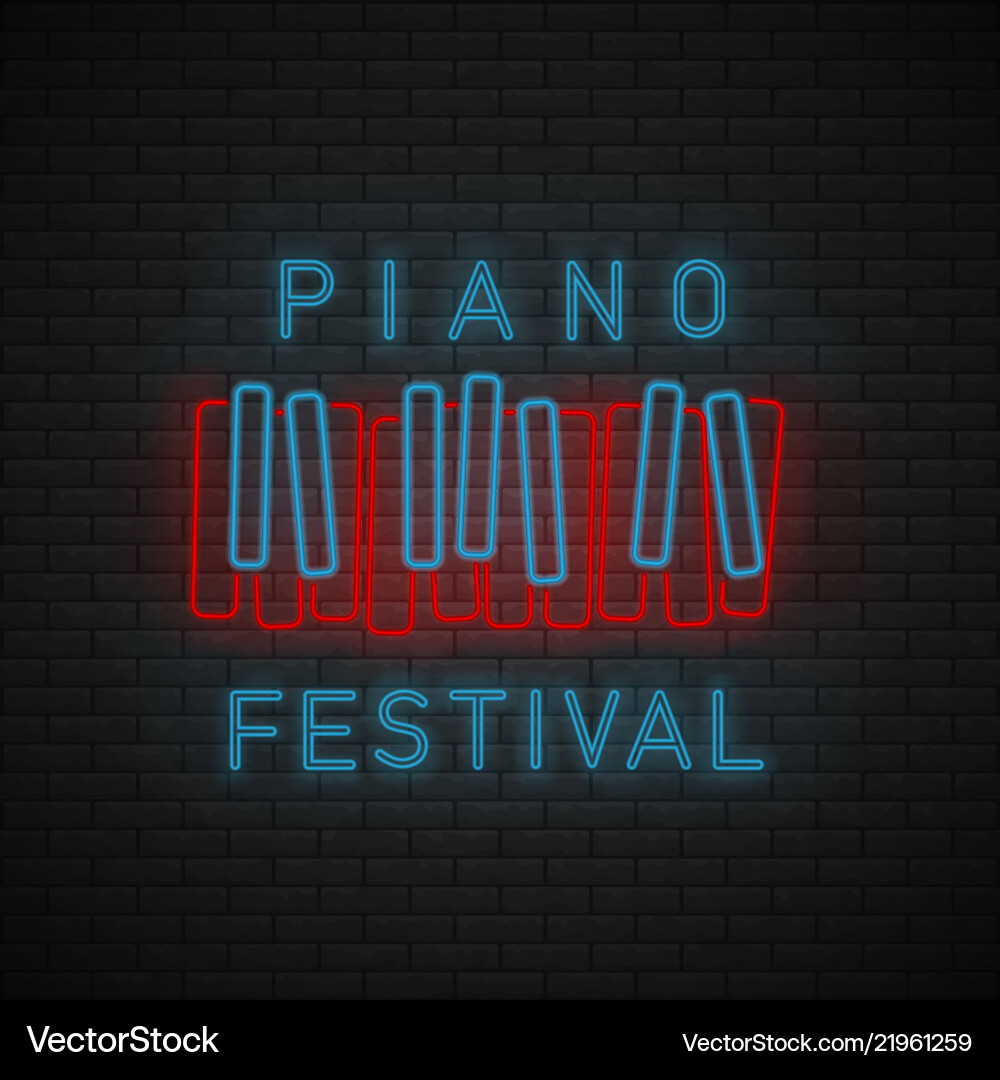 Neon Piano Symbol Royalty Free Vector Image - VectorStock