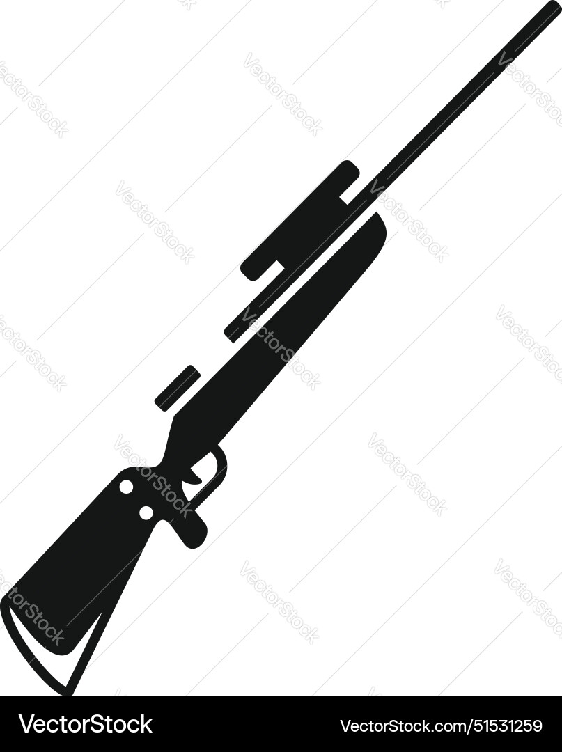Precision rifle silhouette on white background Vector Image