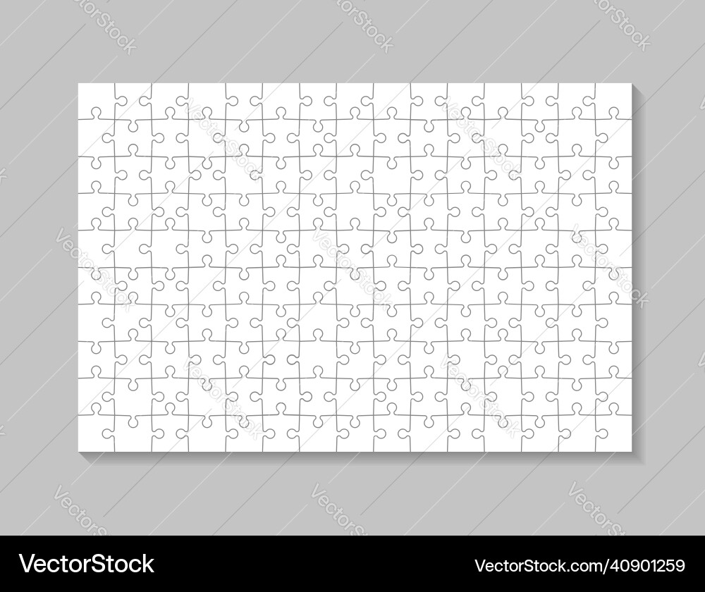 Puzzle piece pattern realistic template of jigsaw Vector Image