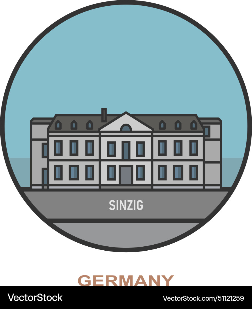 Sinzig cities and towns in germany Royalty Free Vector Image