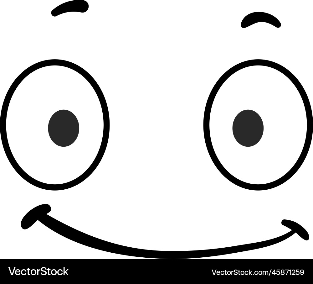 Smiling face happy cartoon expression positive Vector Image