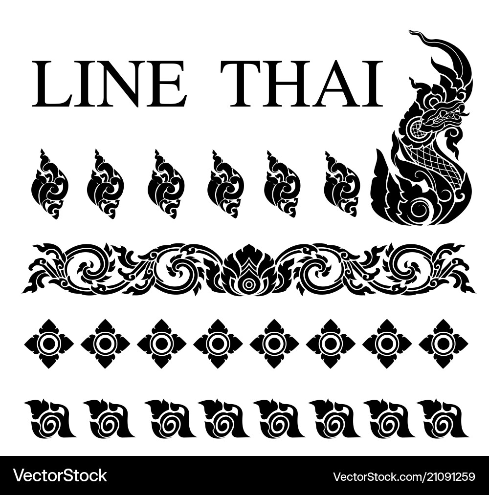 Thai art pattern Royalty Free Vector Image - VectorStock