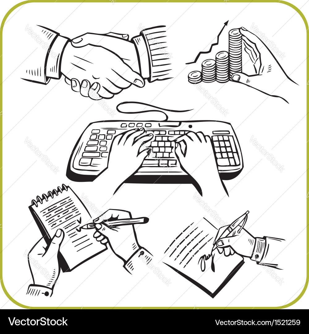 Work hands set Royalty Free Vector Image - VectorStock