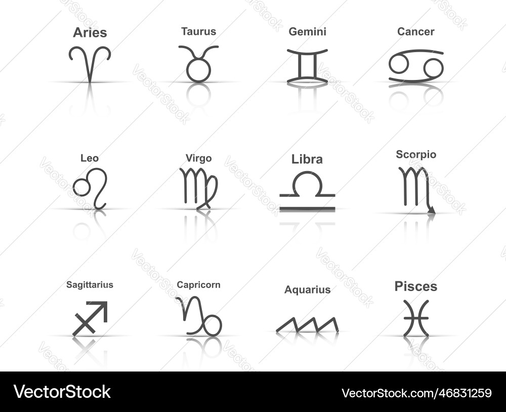 Zodiac icon in flat style astrology sign Vector Image