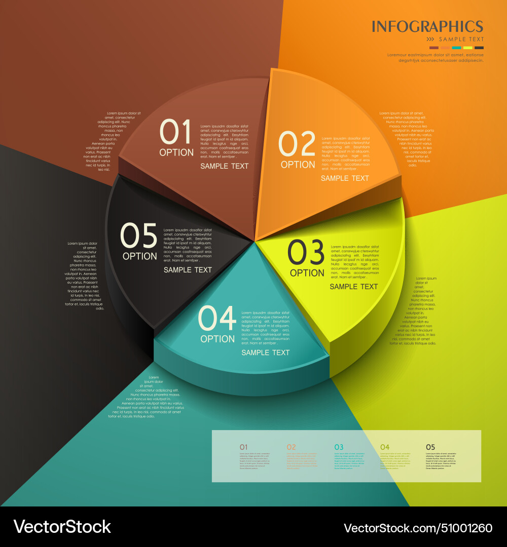 Abstract 3d pie chart infographics Royalty Free Vector Image
