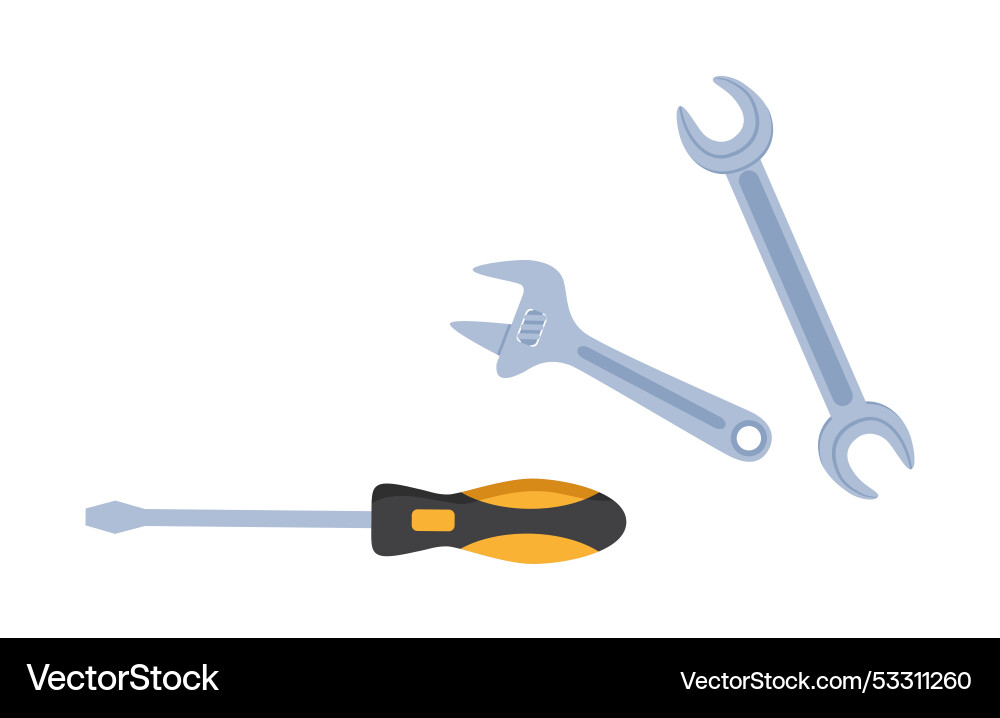 Car drive element wrenches and screwdirvers Vector Image