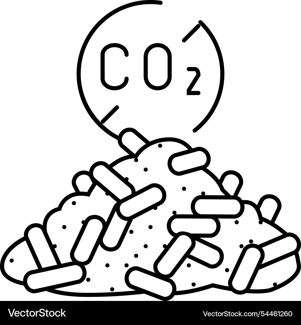 Carbon neutral wood pellets line icon Royalty Free Vector