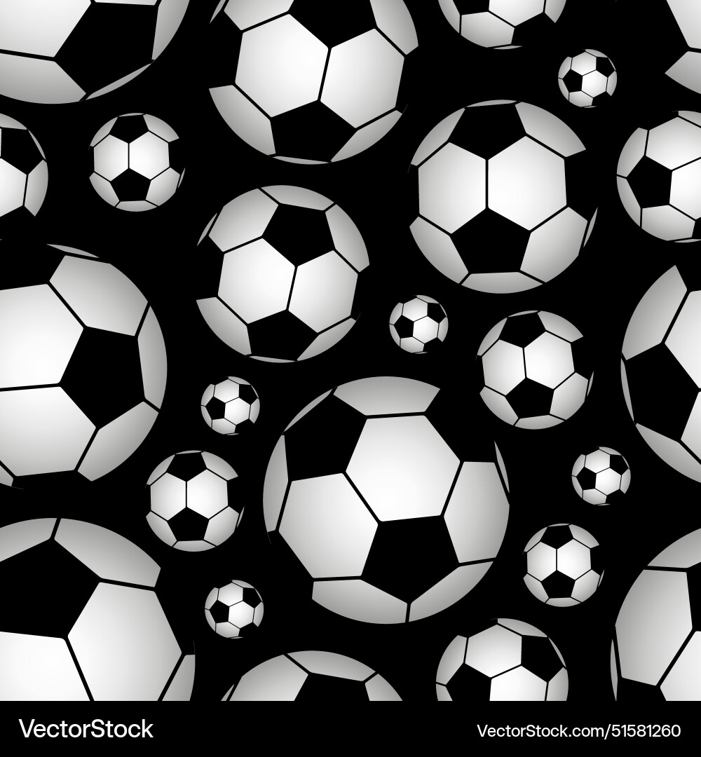 Cute seamless pattern with soccer balls Royalty Free Vector
