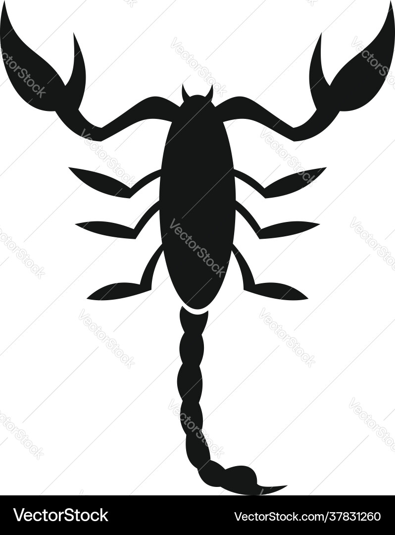 Danger scorpio icon simple style Royalty Free Vector Image