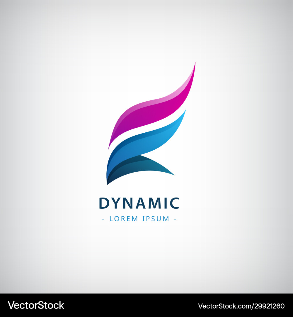Dynamic Flow Logo - Dual Ribbons Royalty Free Vector Image