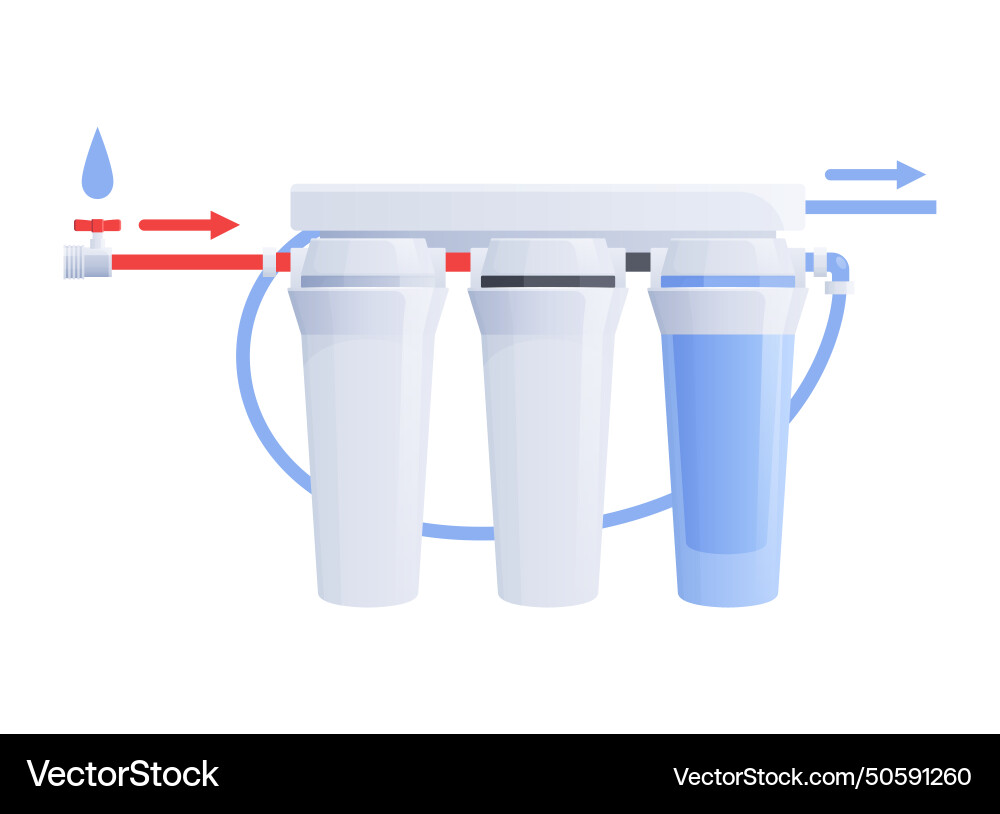 Filtering system flat composition Royalty Free Vector Image