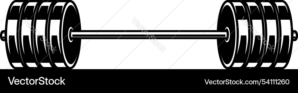 Gym barbell in monochrome style design element Vector Image